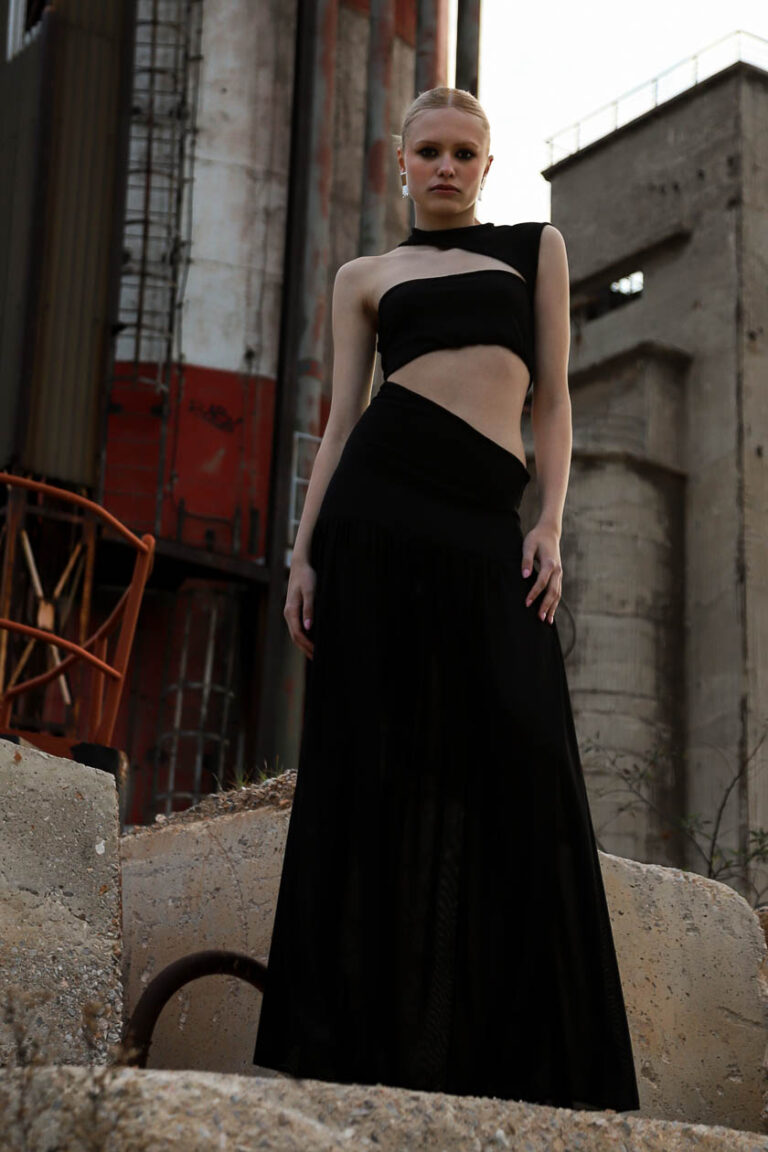 Maxi Triangular Cut-Shoulder Dress | Simpla Athens
